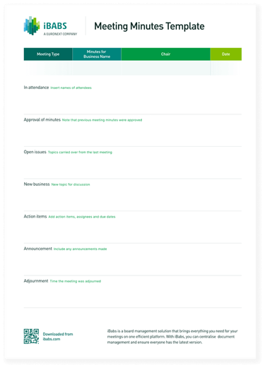 Meeting Minutes Templates Kit | iBabs
