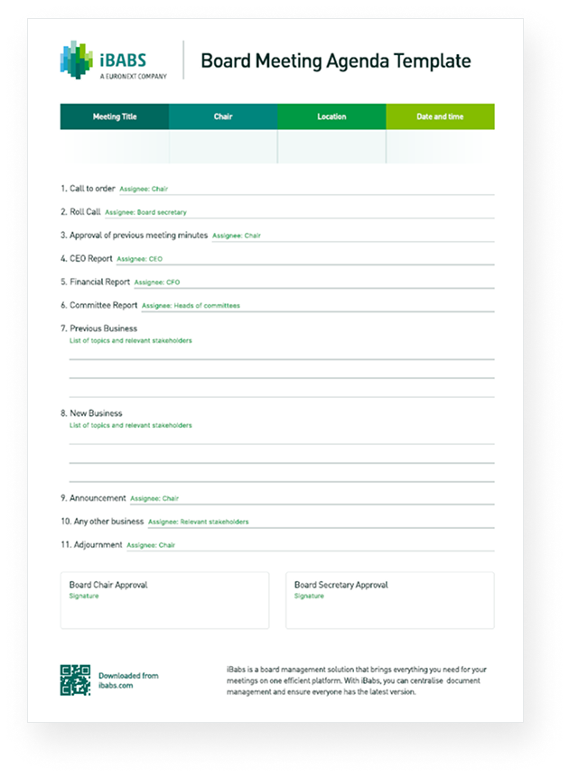 Non-Profit Board Meeting Templates kit | iBabs
