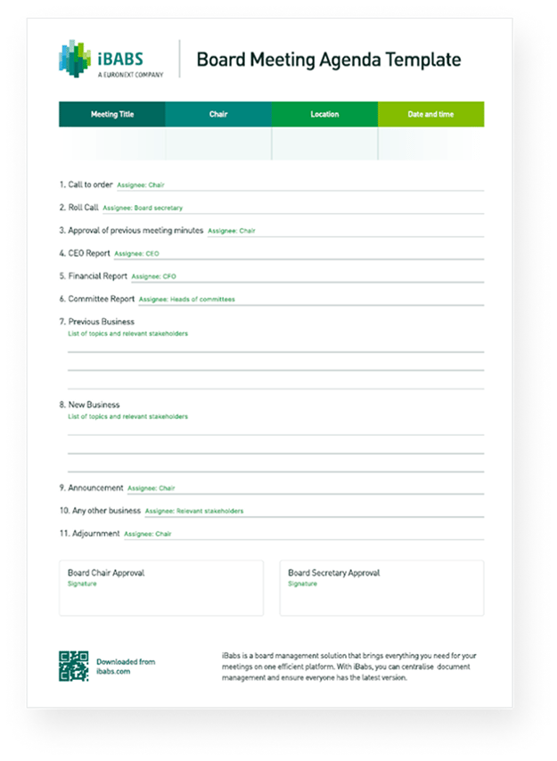 Non-Profit Board Meeting Templates kit | iBabs