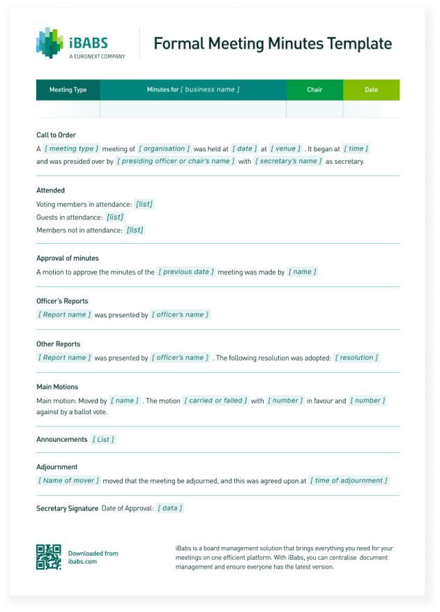 Board Meeting Templates Kit | iBabs