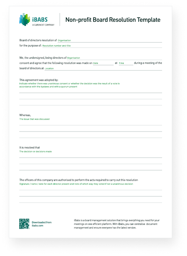Non-Profit Board Meeting Templates kit | iBabs